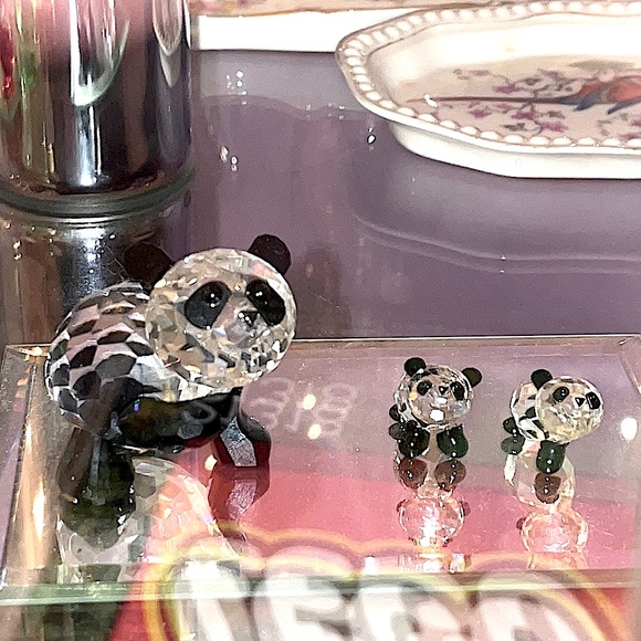 Swarovski | Accents | Swarovski Panda 206 With 2 Cubs Cub Is Original ...